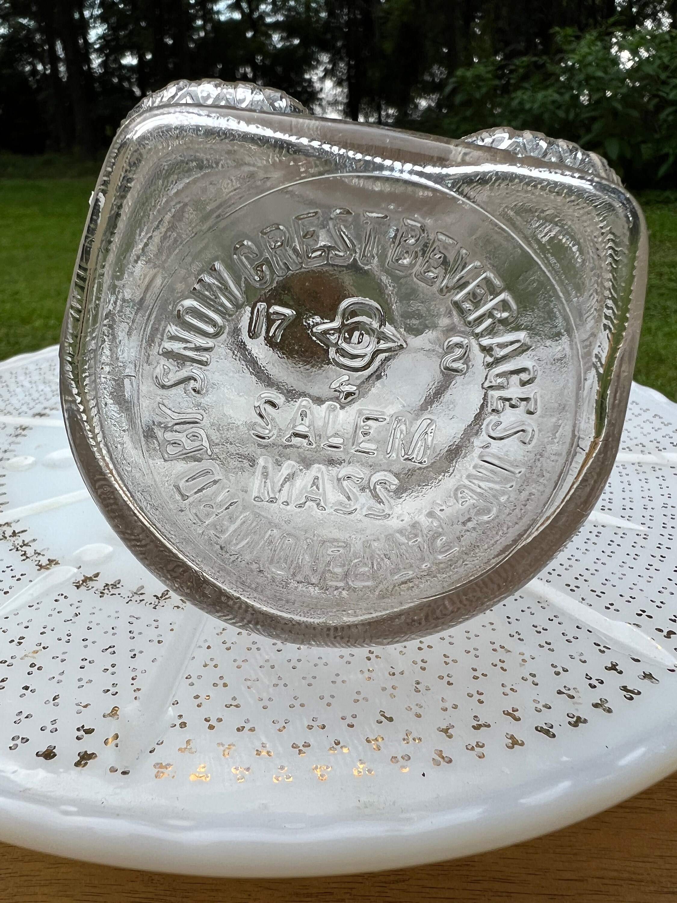 Vintage Large 1950s Snow Crest Beverages Glass Bear Coin Bank Bottle 8. ...