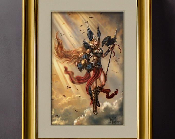 Fantasy Fine Art Print Norse Gods Warrior Valkyrie Raven Character Art ...