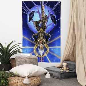 The Hanged Man Space Odin World Tree Tapestry Flag Wall Art Hanging Sci ...