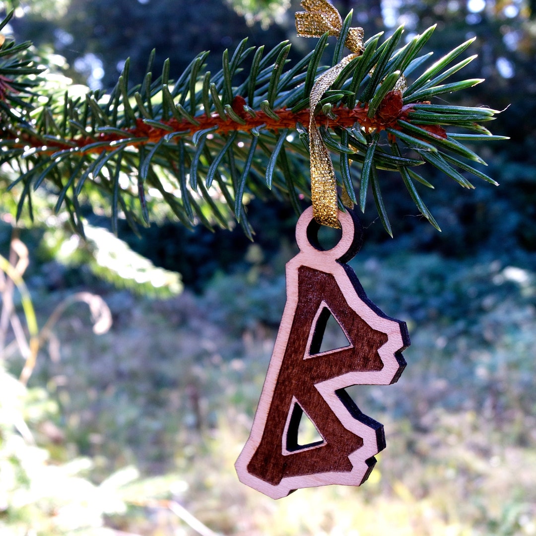 Yule Ornament, Viking Ornaments, Wooden Futhark Rune Ornaments ...
