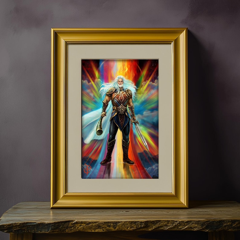 Heimdall Norse God Art Print – Viking Guardian of the Bifrost Wall Art ...