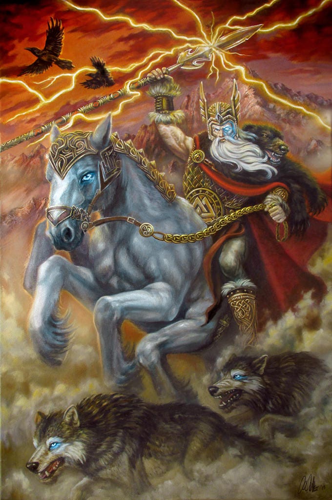 Odin Painting, Odin Print, Norse Art, Nordic Art, Viking Art, Fantasy ...
