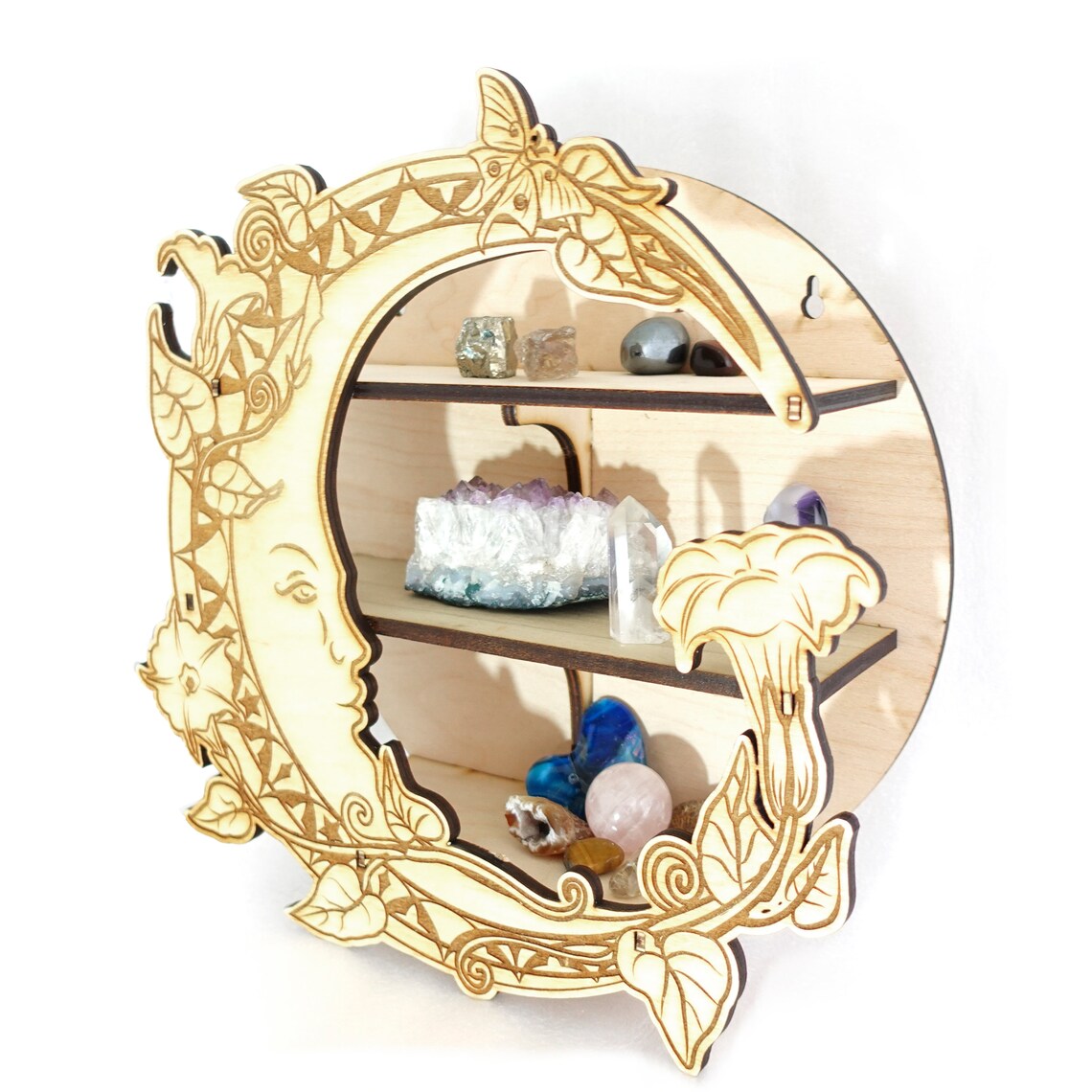 Crystal Moon Shelf Moon Flower Shelf Rock Shelf Altar - Etsy