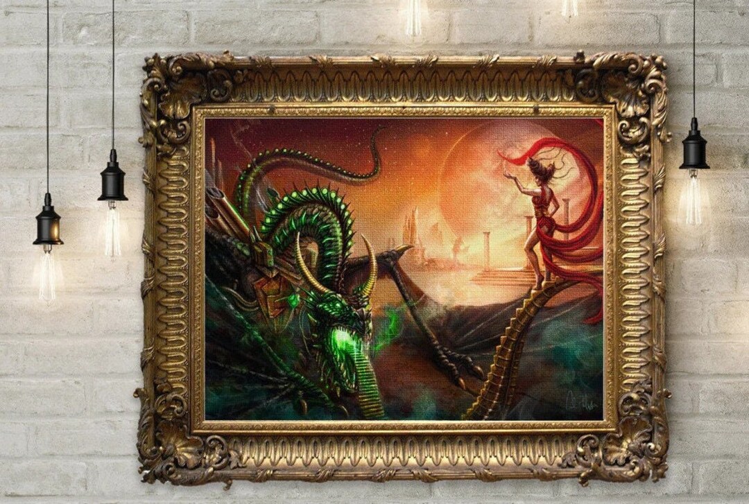 Dragon Art Print, Dragon Wall Decor, , Gothic Dragon, Dragon Decor ...