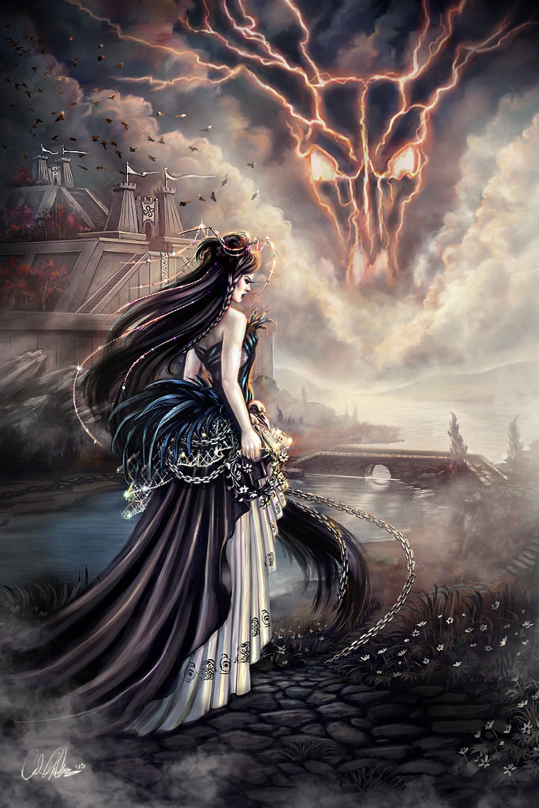 Sci-fi Fantasy Art, Gothic Princess, Alien, Art Print , Landcape ...