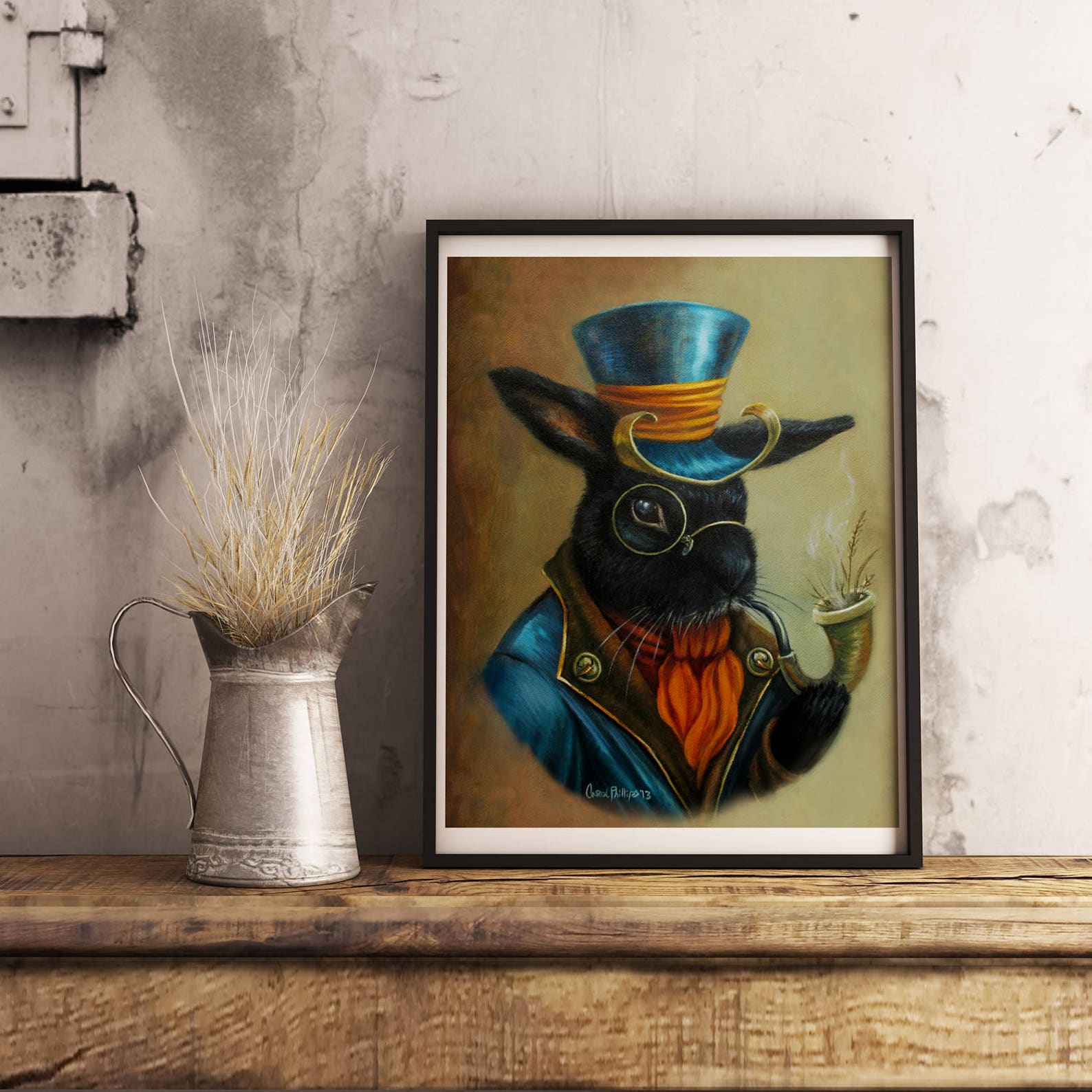 Bunny Rabbit Portrait Rabbit Art anthropromorpic Animal - Etsy