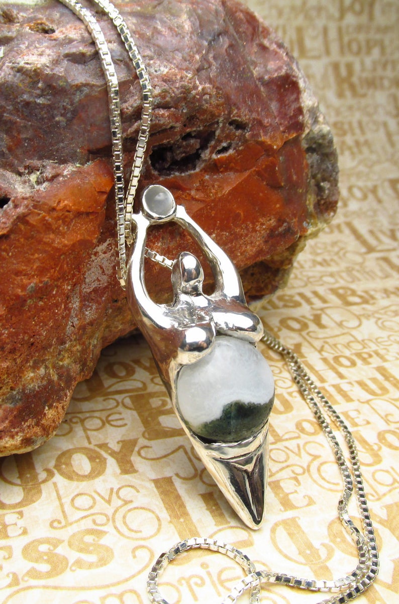 Sterling Silver Earth Goddess Pendant Goddess Jewelry - Etsy