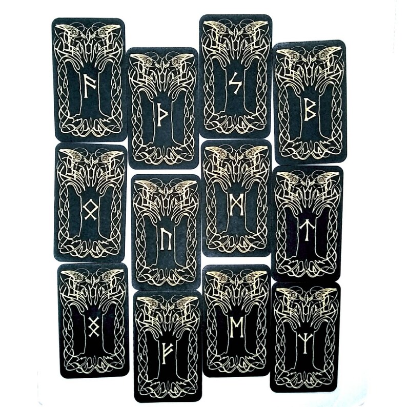 Rune Deck Tarot Divination Set World Tree Raven Norse | Etsy