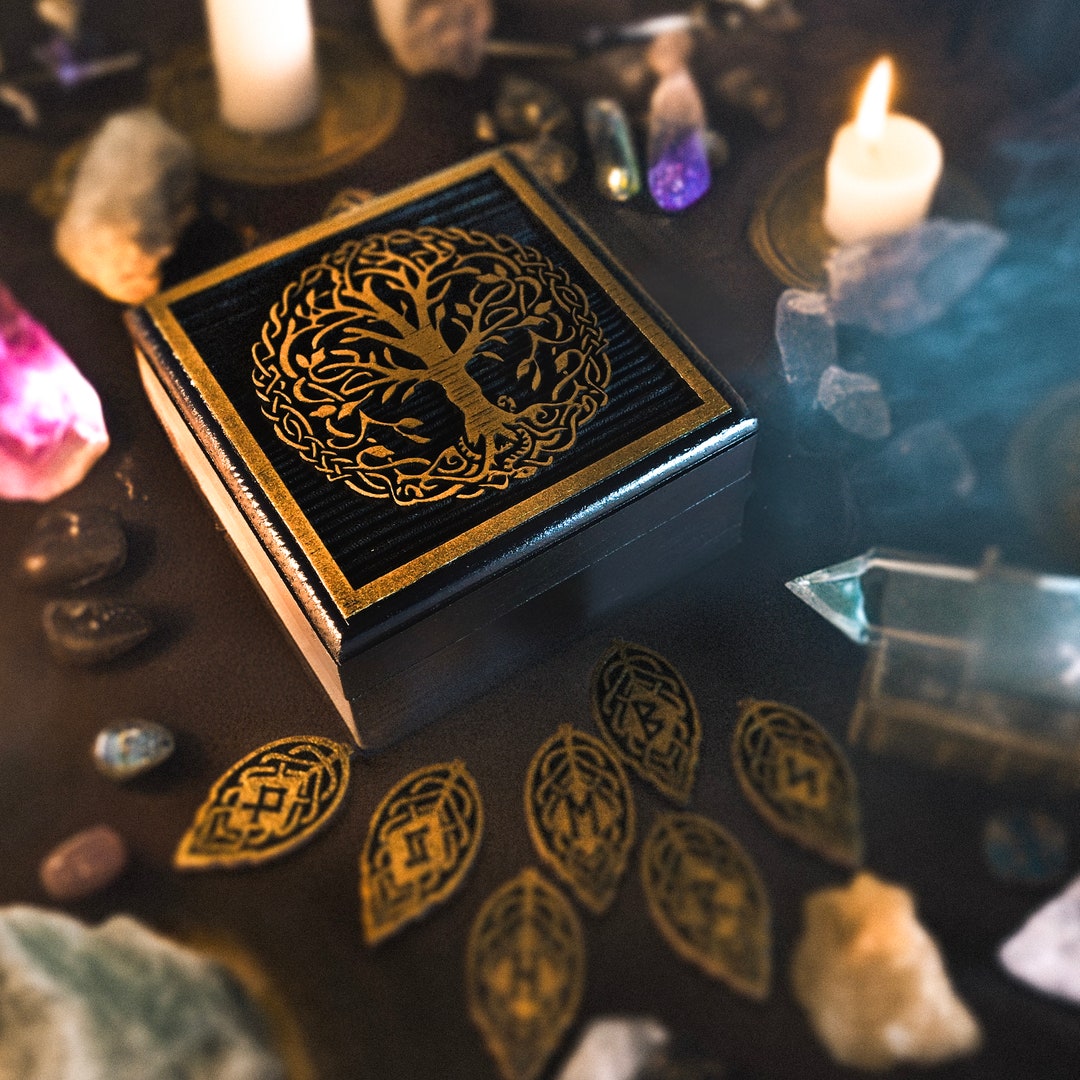 Hand Painted Viking Rune Set, Elder Futhark Runes, Pocket Rune Set ...