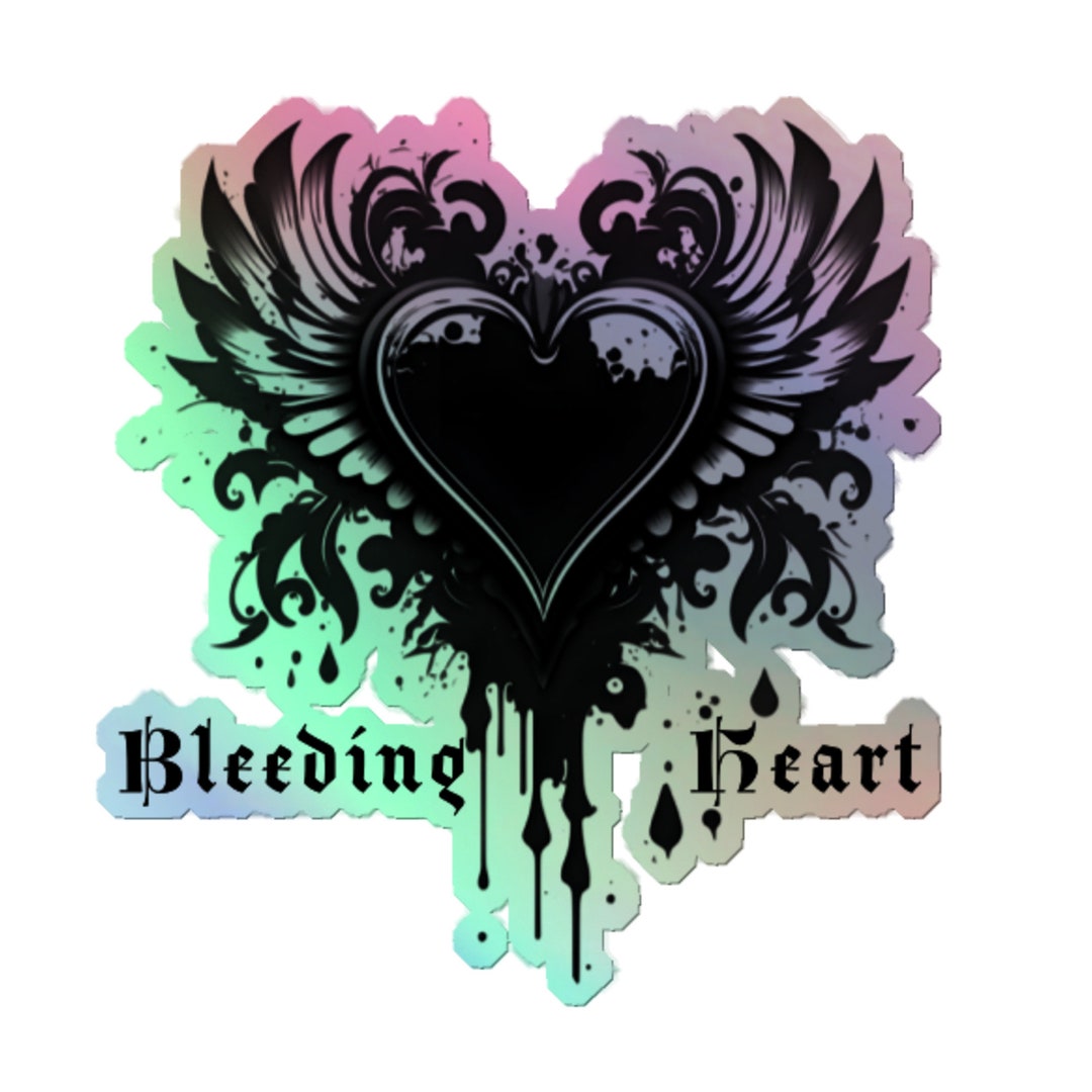 Bleeding Winged Heart Holographic Shiny Sticker Gothic Cute Emo Design Scrapbooking Craft - Etsy