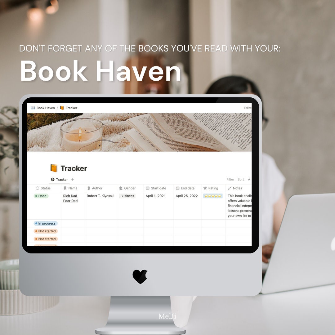 Reading Notion Template Notion Dashboard Books Book Tracker Digital ...