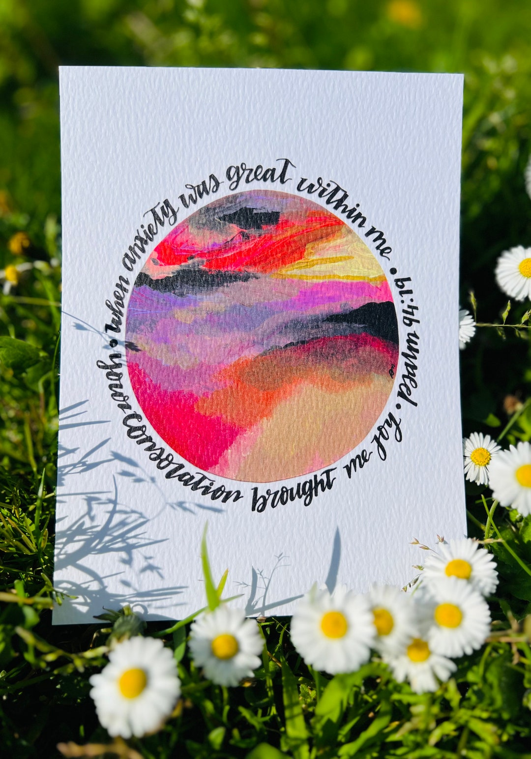 Hand-painted Art Print With Bible Verse, Your Consolation Brought Me ...