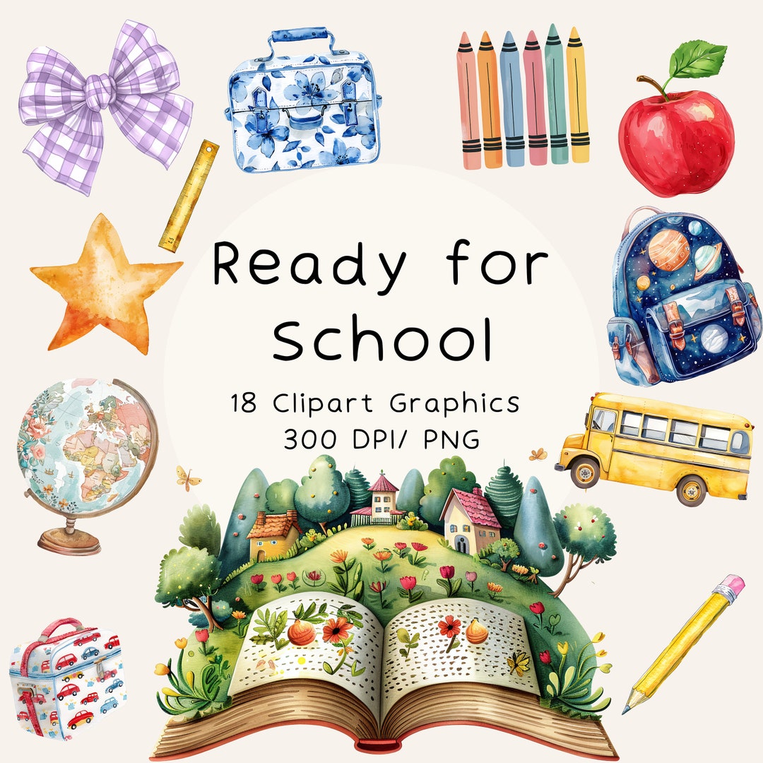 First Day Back at School Theme Clipart Images for Boys and Girls, DIY ...