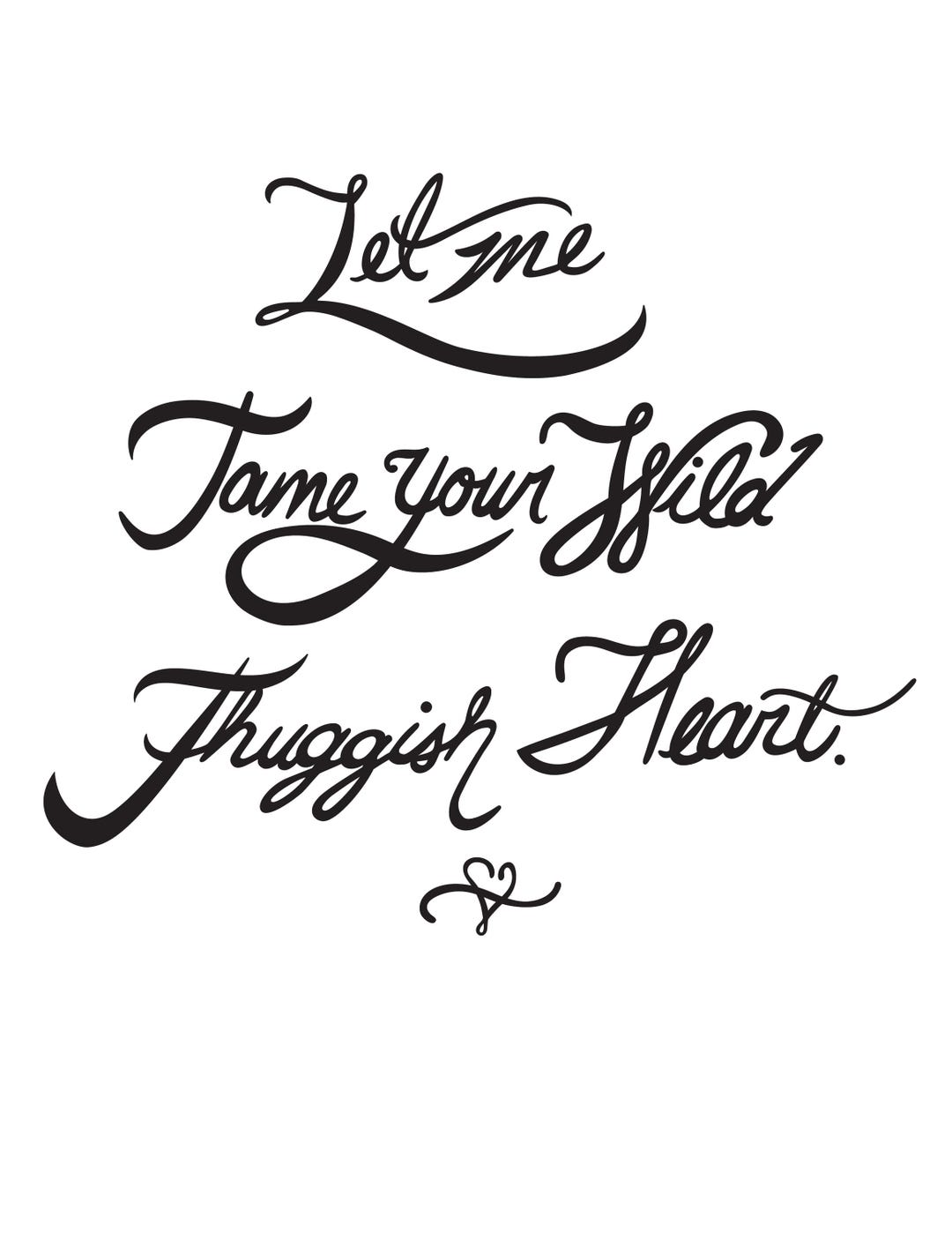 Thug Heart Illustrated Lettering Poster - Etsy