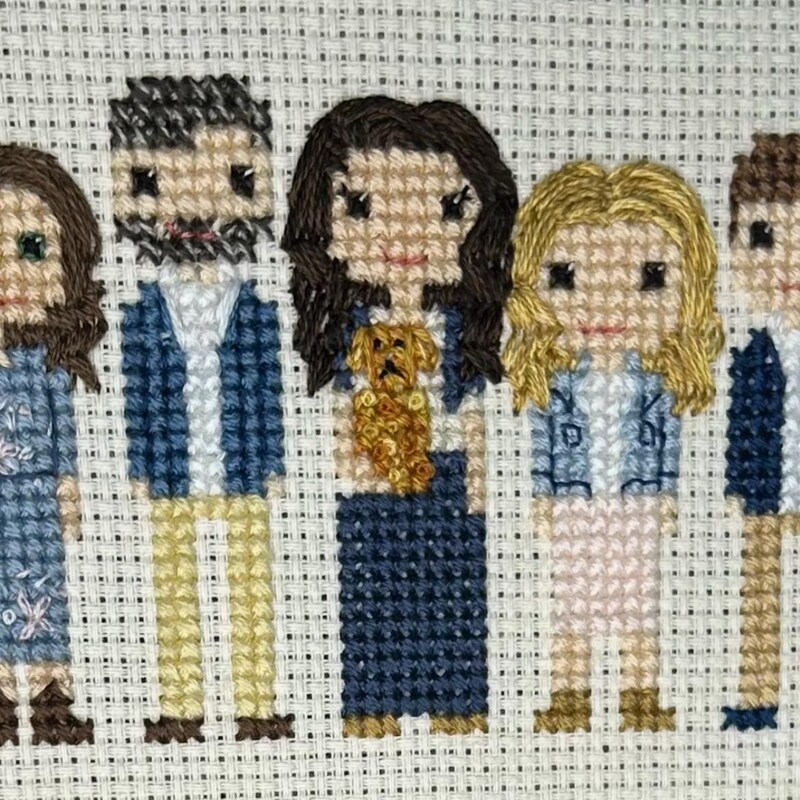 Cross Stitch Family Portrait - Etsy