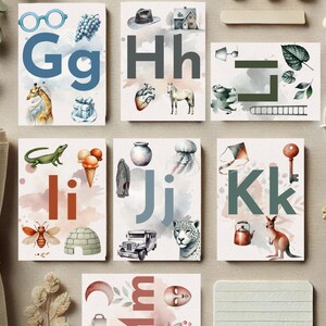Digital Download: Alphabet Flashcards With Whimsical Illustrations for ...