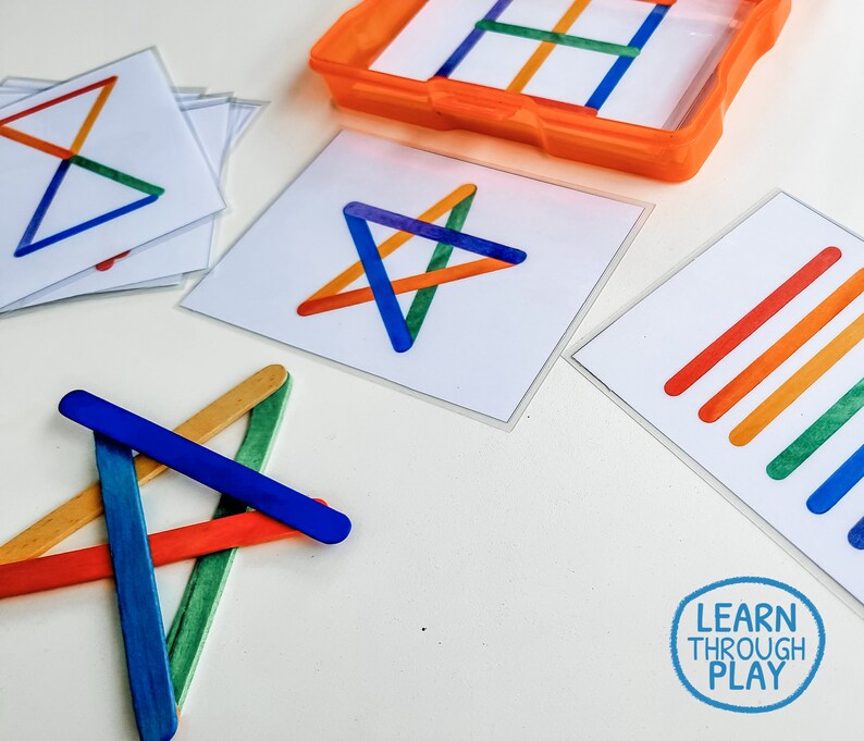 Preschool Carry-on Activity Popsicle Sticks Shapes Digital Download Fun ...