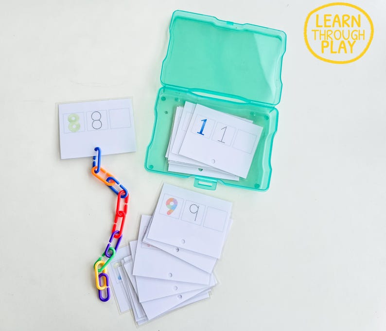 Printable Number Cards for Linking Chains Learn to Count Activity Early ...