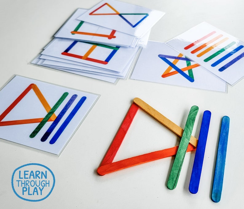 Preschool Carry-on Activity Popsicle Sticks Shapes Digital Download Fun ...