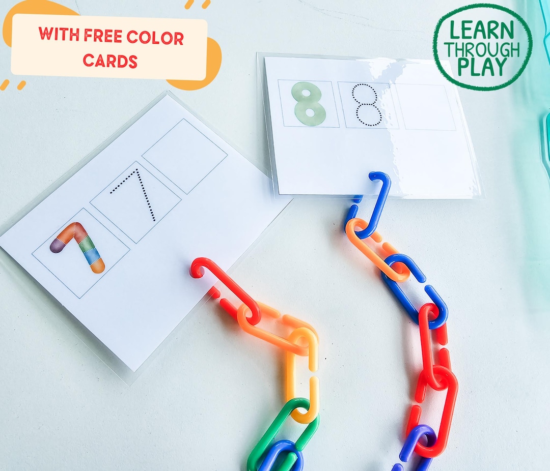 Printable Number Cards for Linking Chains Learn to Count Activity Early ...
