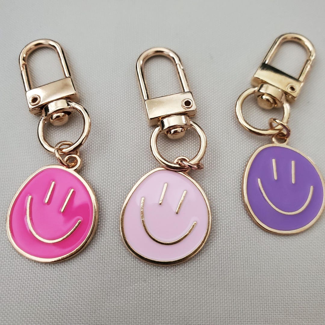 Bright Happy Face Keychain - Etsy