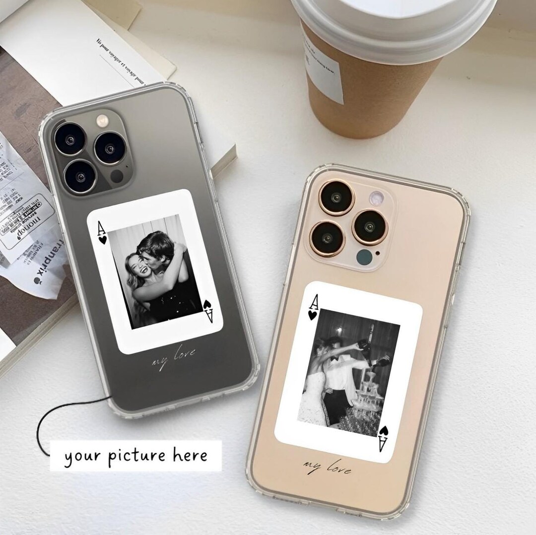Custom Couple Photo Clear Phone Case, Gift for Girlfriend, Anniversary ...