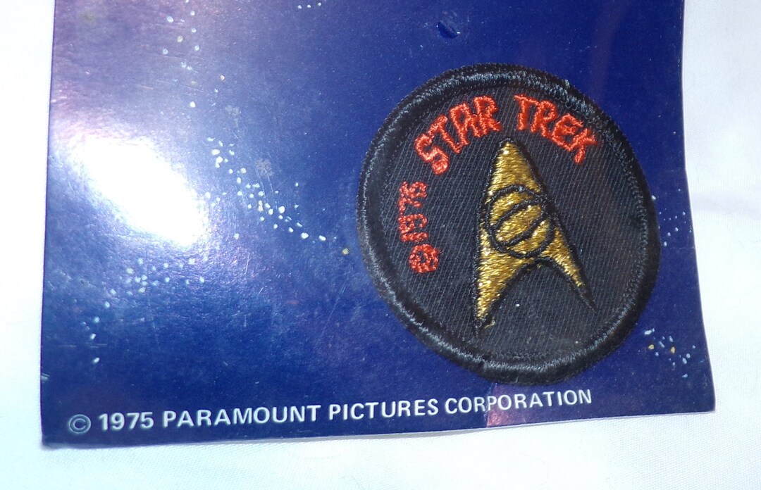 Star Trek Logo 2 Round Patch Black Gold Red Embroidered Logo Vintage ...