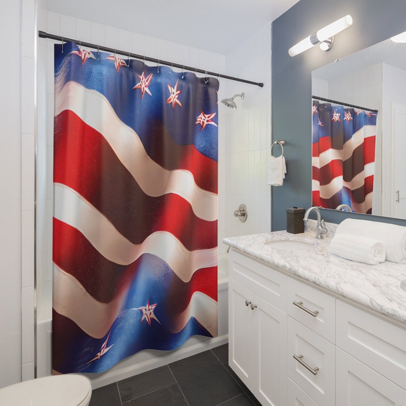 Waving American Flag Shower Curtains - Etsy