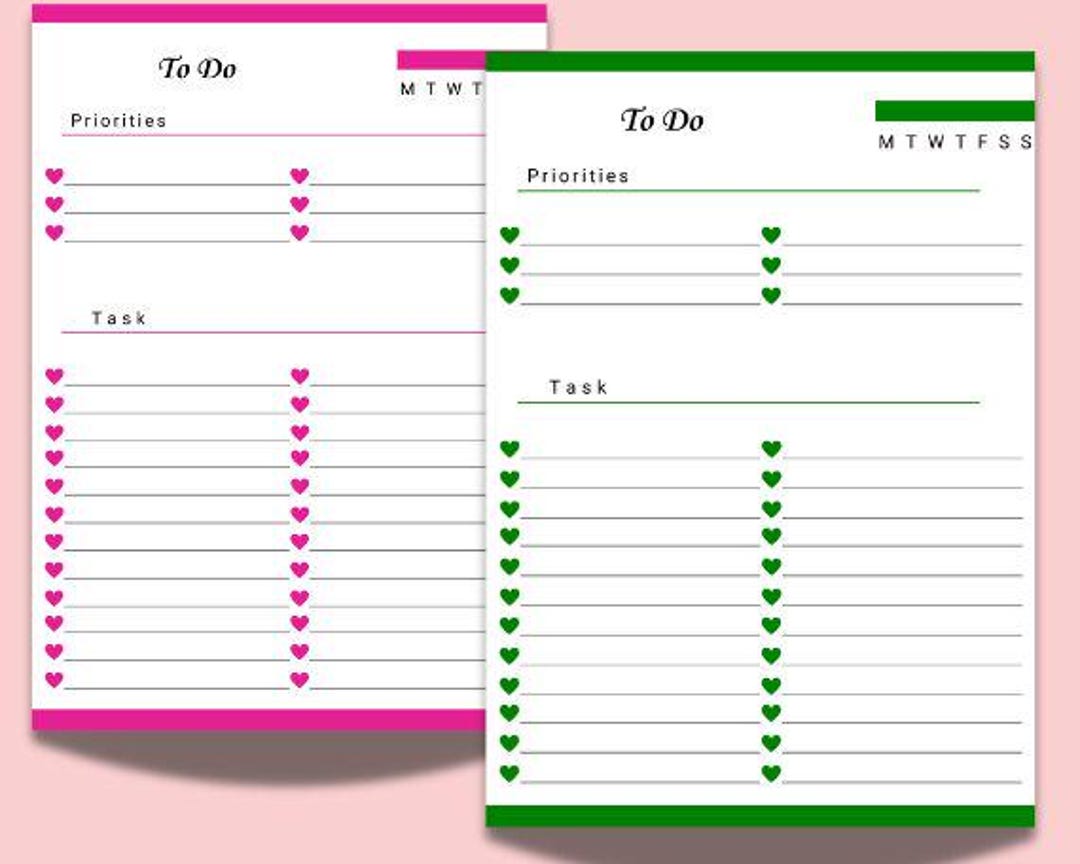 Printable to Do List Daily, Weekly To-do PDF Planner Pages, A4 Size to ...