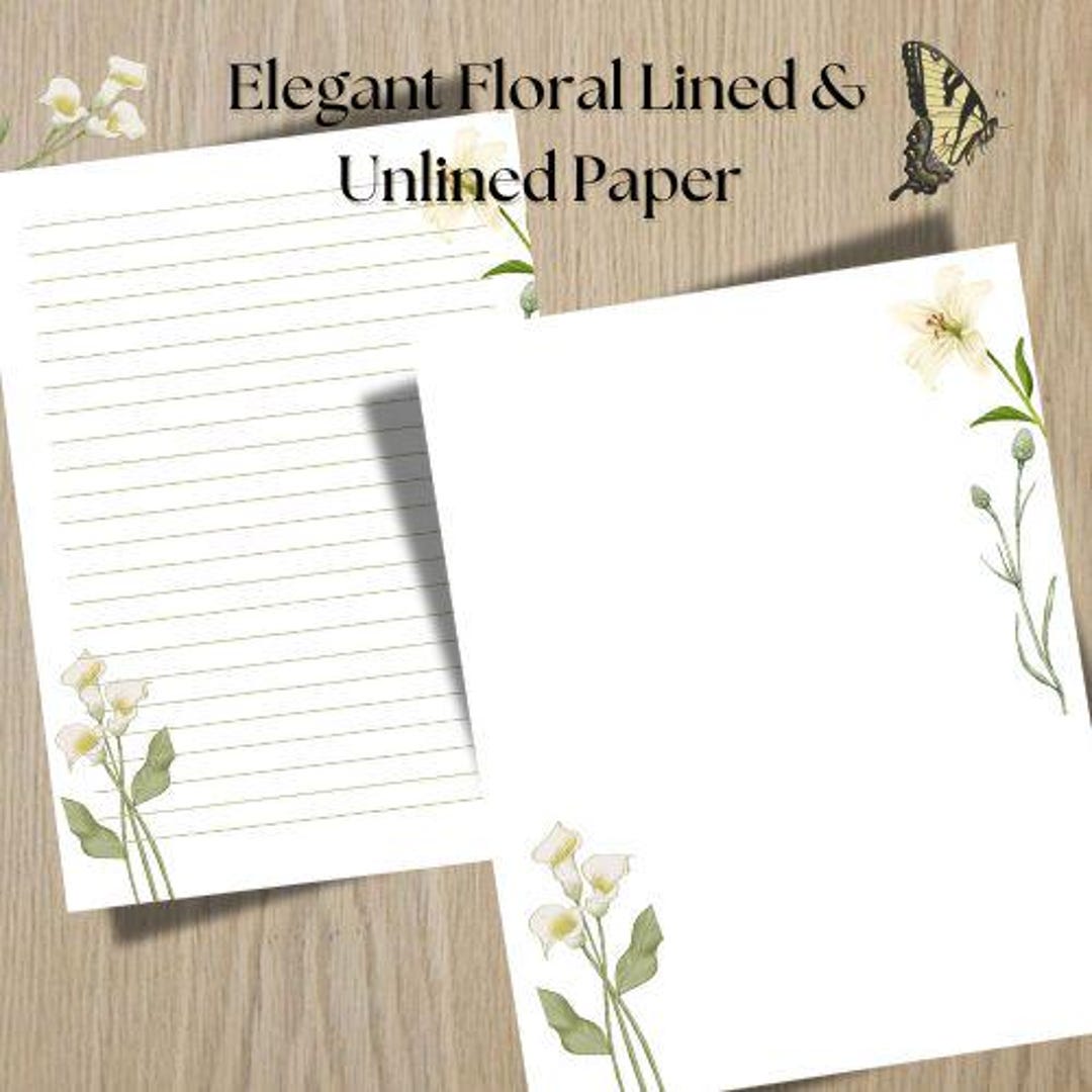 Elegant Floral Border Paper Writing Paper Stationery Printable ...