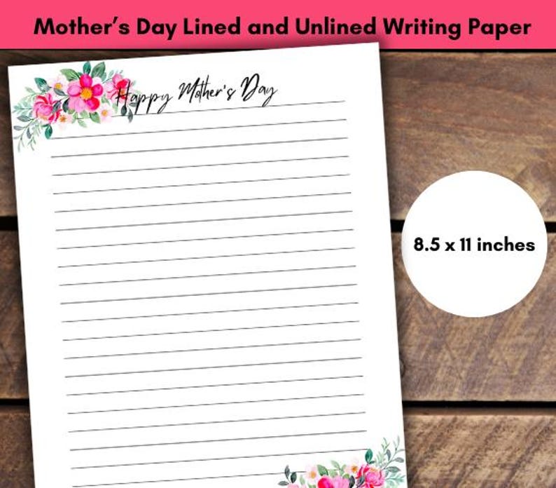Mothers Day Letter Printable, Mom Letter Stationery, Handwritten Letter ...