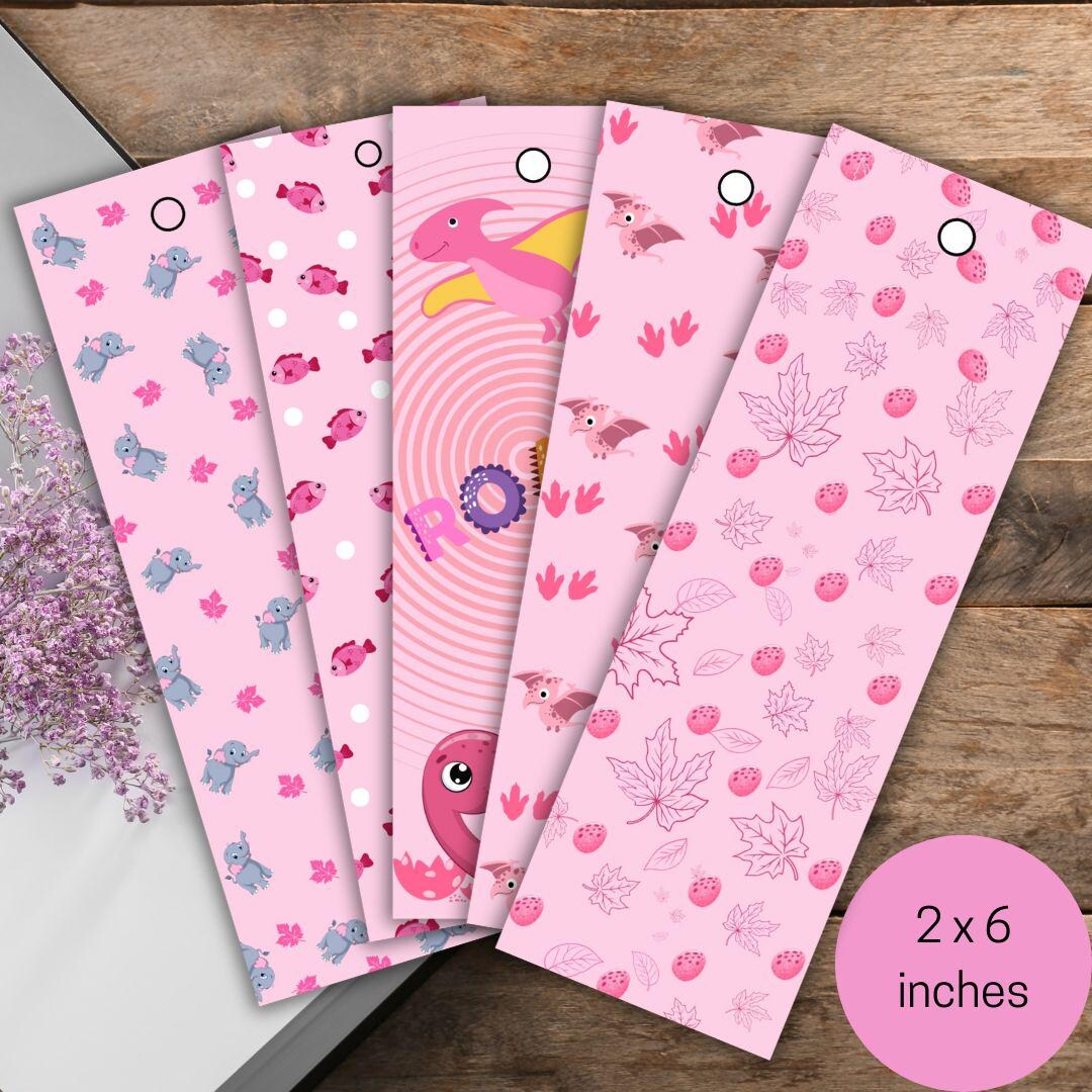 Pink Dinosaur, Printable Bookmarks Booklovers Gift Pastel Cute Pink ...