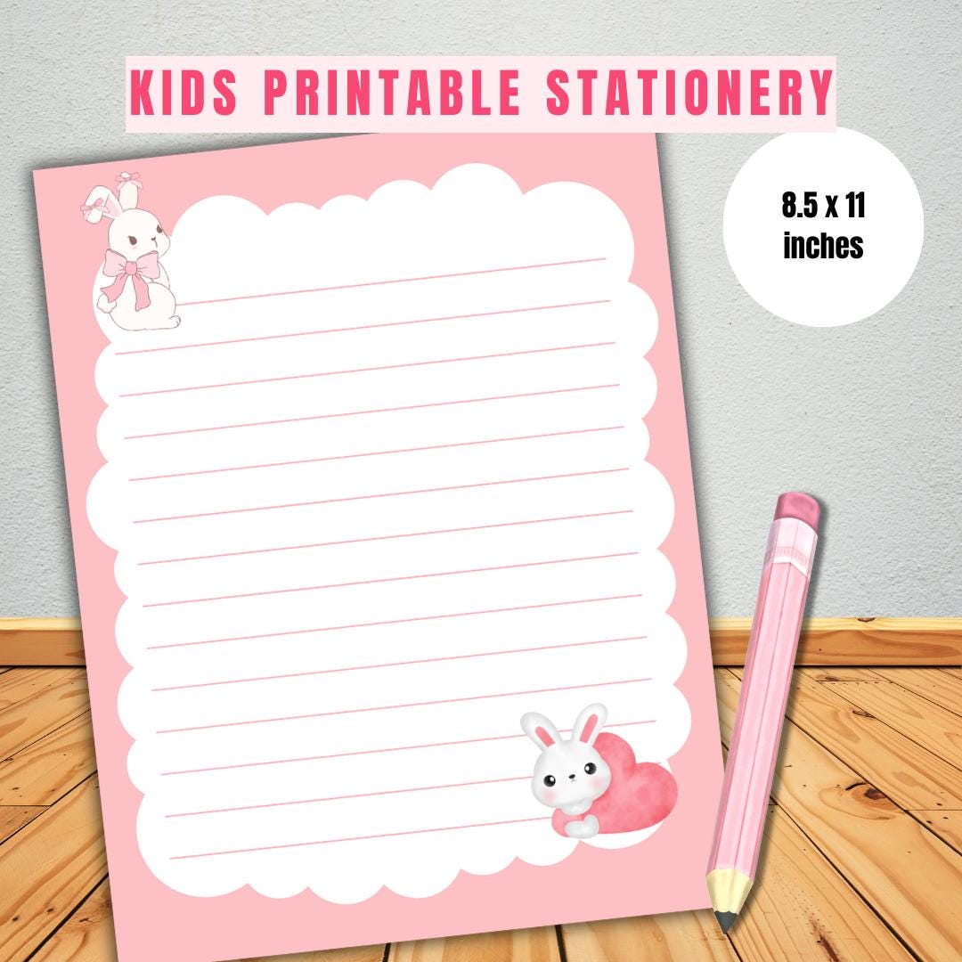 Cute Pink Kawaii Printable Stationery for Girls, Printable Letter ...