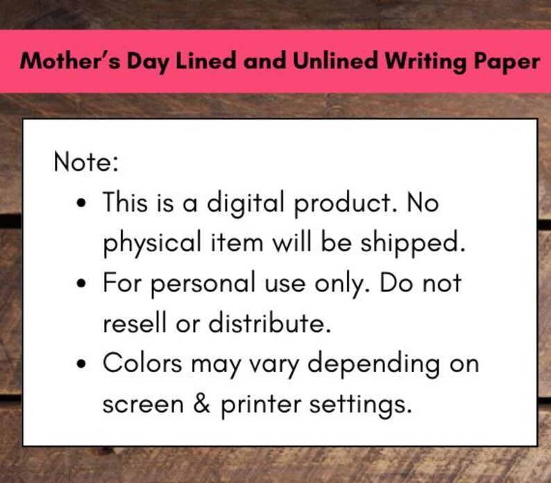 Mothers Day Letter Printable, Mom Letter Stationery, Handwritten Letter ...