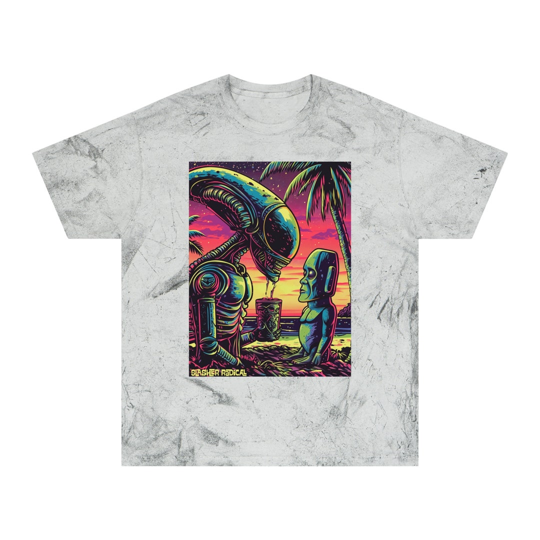 Alien Tiki Tee Horror Monster Tiki Series Unisex Color Blast T-shirt - Etsy