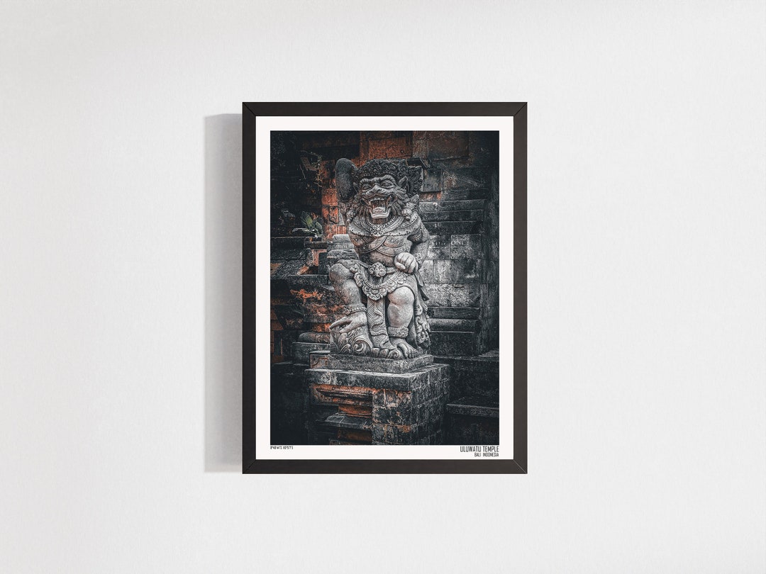Bali Poster, Balinese Statue, Wall Art, Bali Temple Guardian, Bali ...