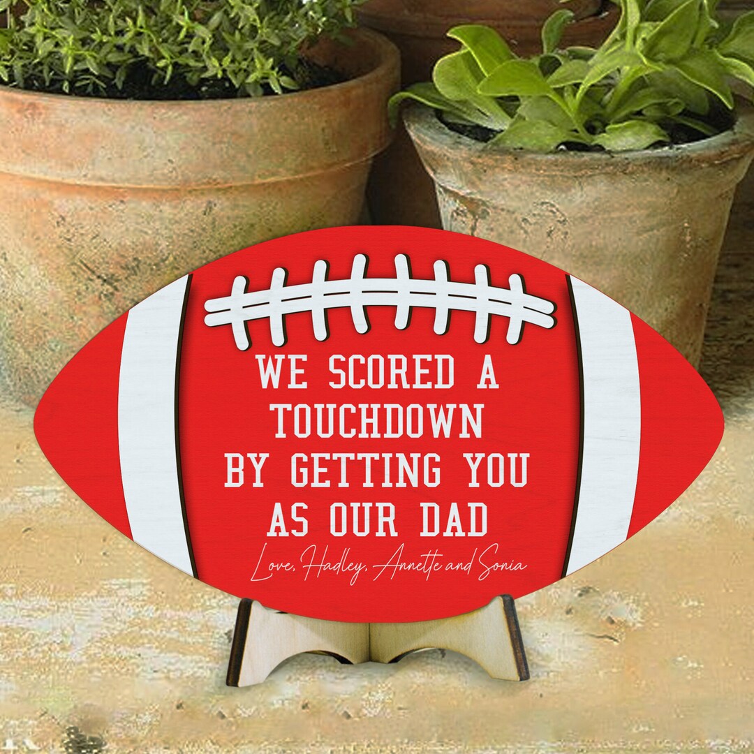 Custom Football Dad Father's Day Sign, Personalized New Dad Gift From ...