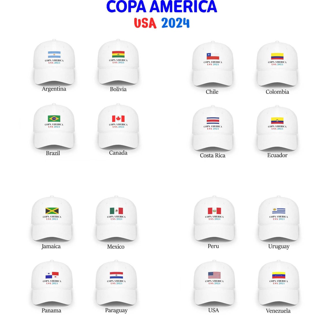 Copa America 2024 Cap, Copa America 2024, Copa America USA 2024, Soccer ...