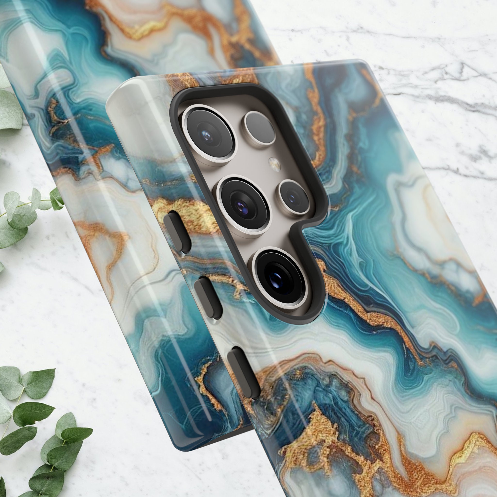 Blue Gold Marble Pattern Phone Case - iPhone 11 12 13 14 15 Pro Max ...