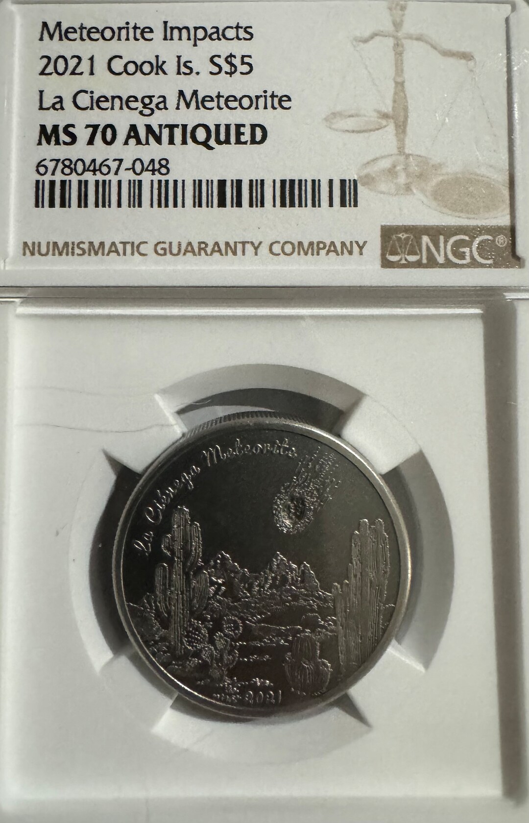 2021 Cook Islands La Cienega Meteorite 1oz Graded Silver Coin- NGC MS70 ...