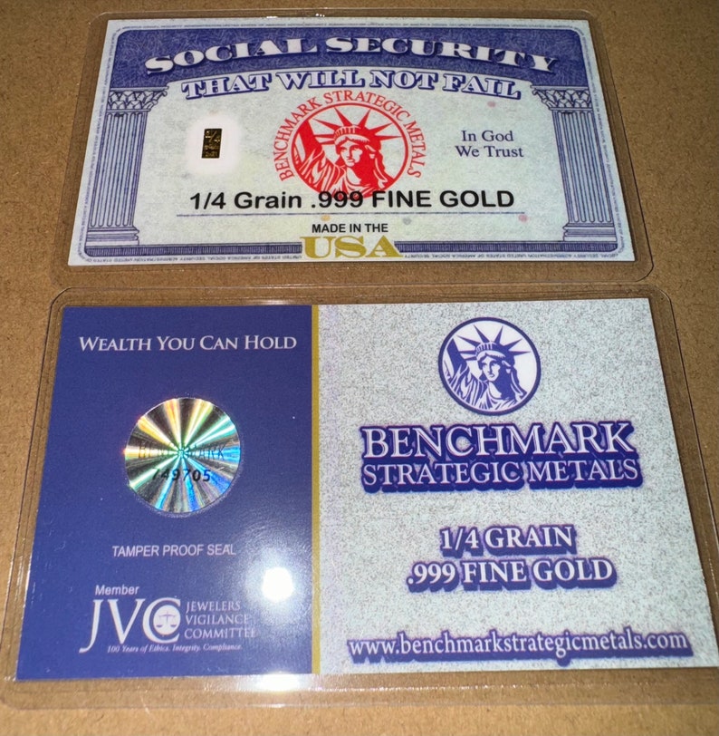 Benchmark Metals 1/4gr Gold Card **social Security** - Etsy