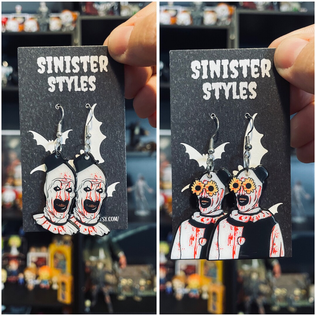 Terrifier Earrings/ Art the Clown Earrings/ Horror Movie Earrings - Etsy