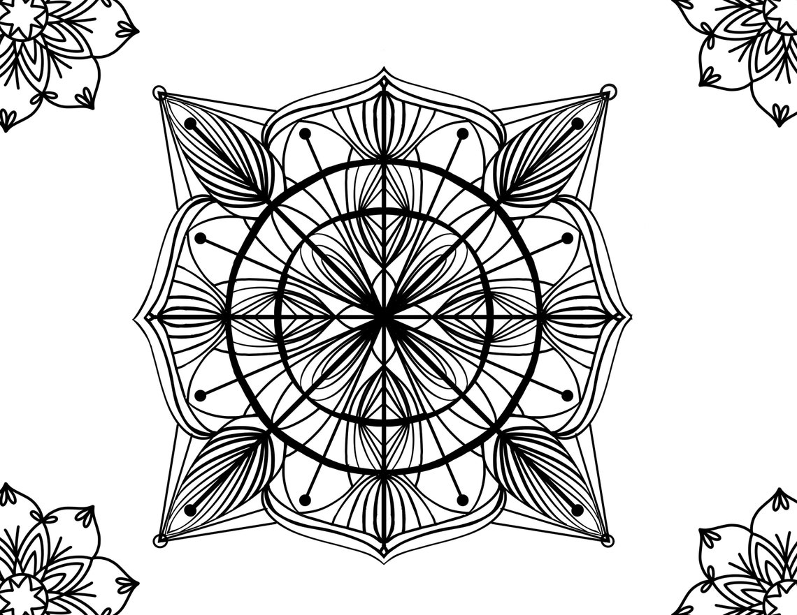 Relax and Unwind With Mandala Coloring Pages - Hand Drawn in Procreate ...
