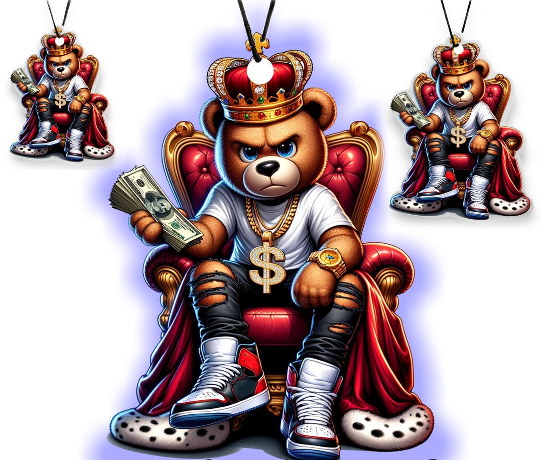 Teddy Bear King King Air Freshener California Fragrance Pendant Car ...