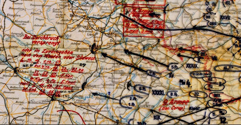 5 Original Rare German Maps of the Battle of France digital Copy, WW2 ...