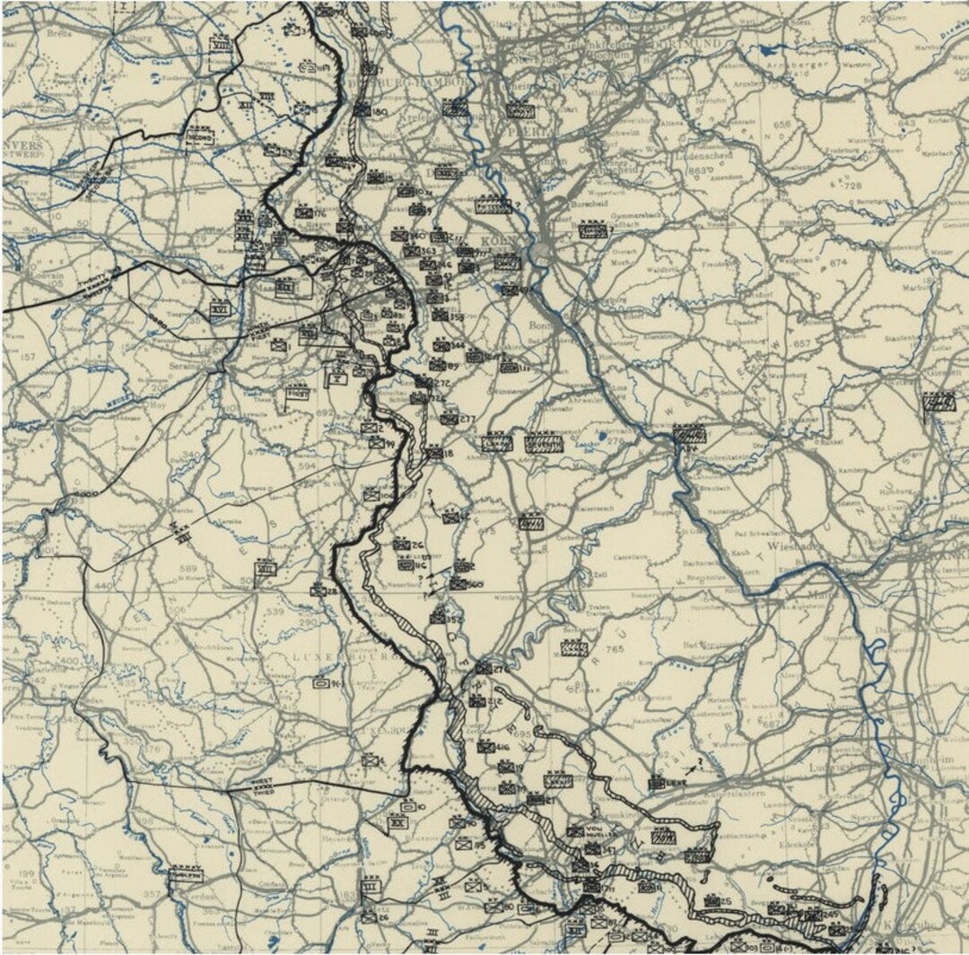 Rare HQ Twelfth Army Group Situation Maps June 1944, WW2, Digital ...