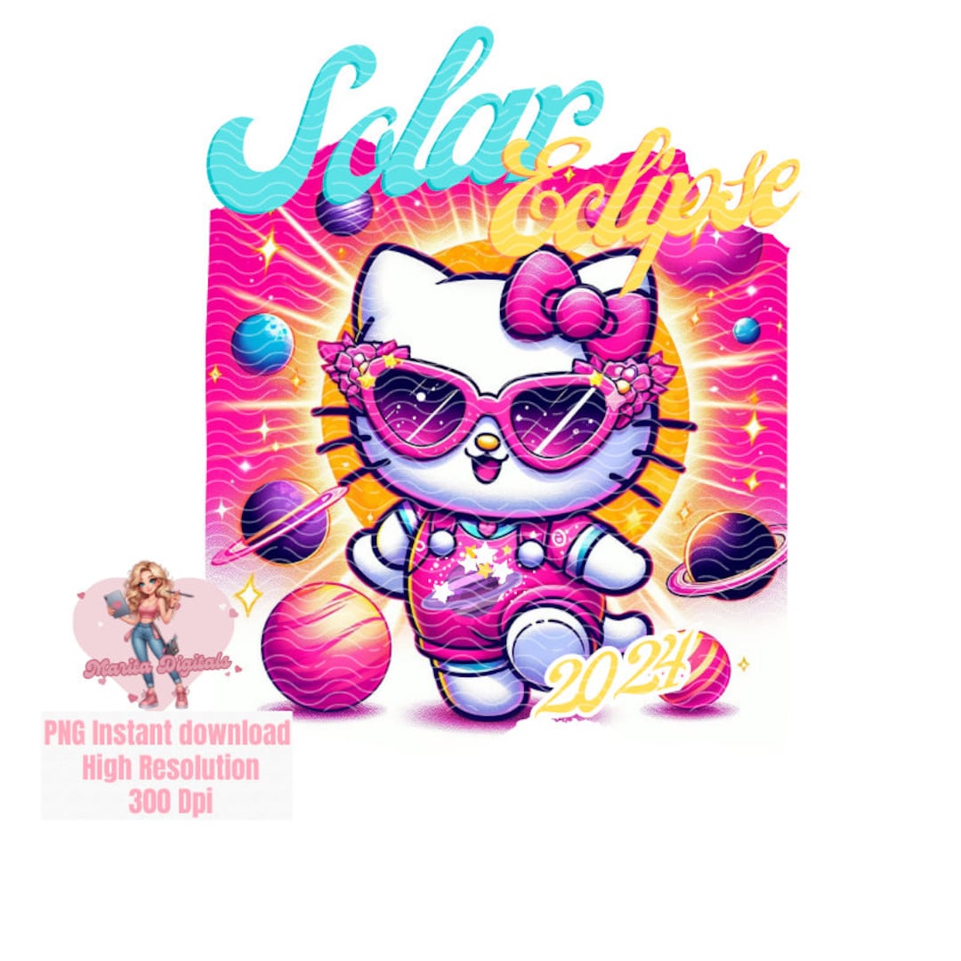 Kitty Solar Eclipse Png Digital Download, Kitty Instant Download, Solar ...