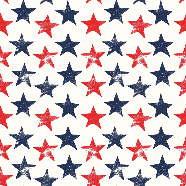 USA Stars Navy and Blue Pattern Seamless Pattern- 4th of July Stars ...