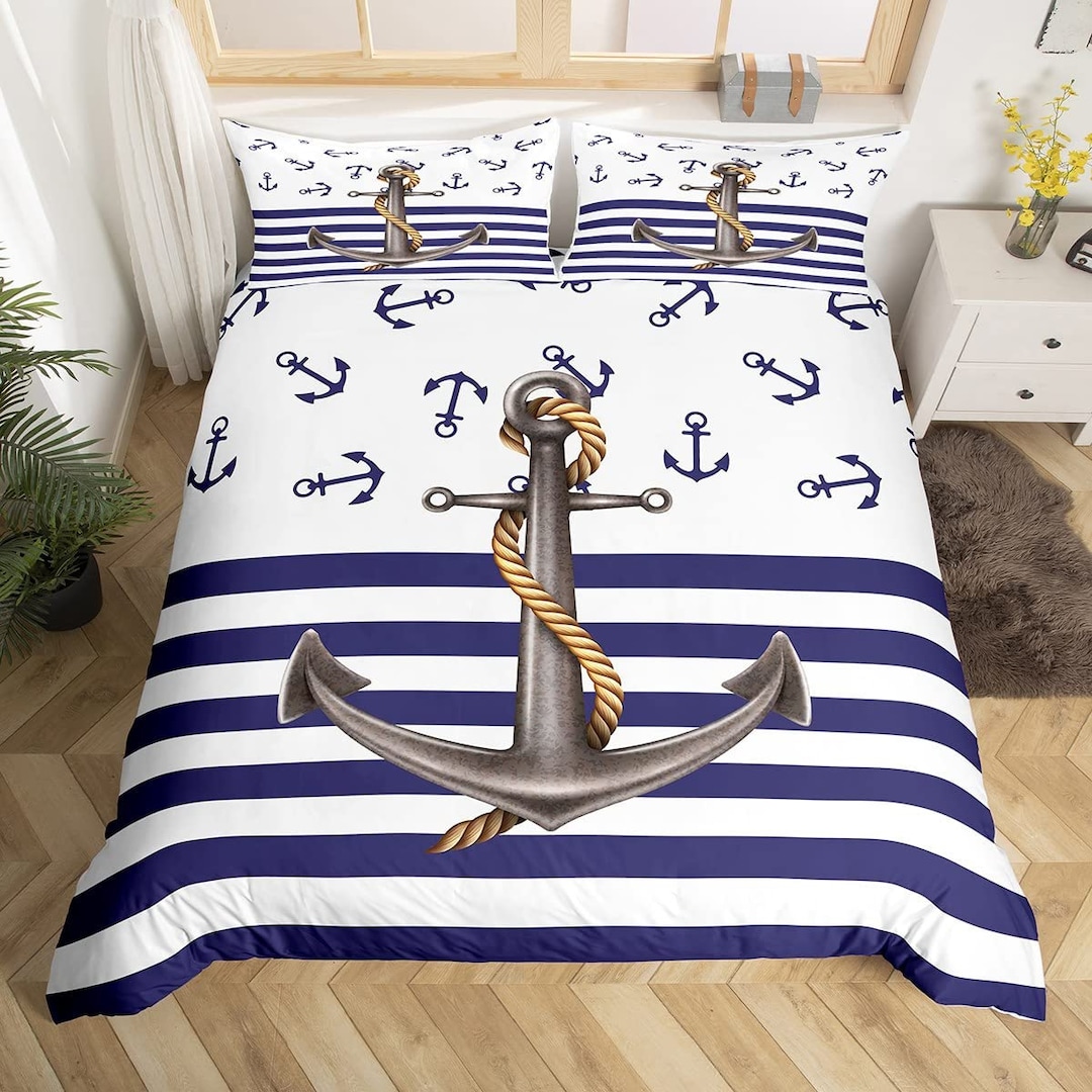 Anchor Bedding Set Gift New Quilt Cover for Kids Adults King Size Duvet ...