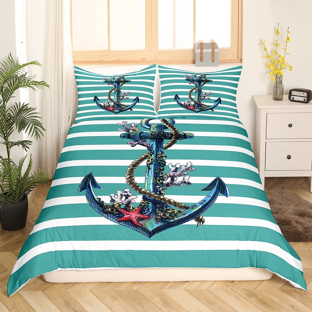 Anchor Bedding Set Gift New Quilt Cover for Kids Adults King Size Duvet ...